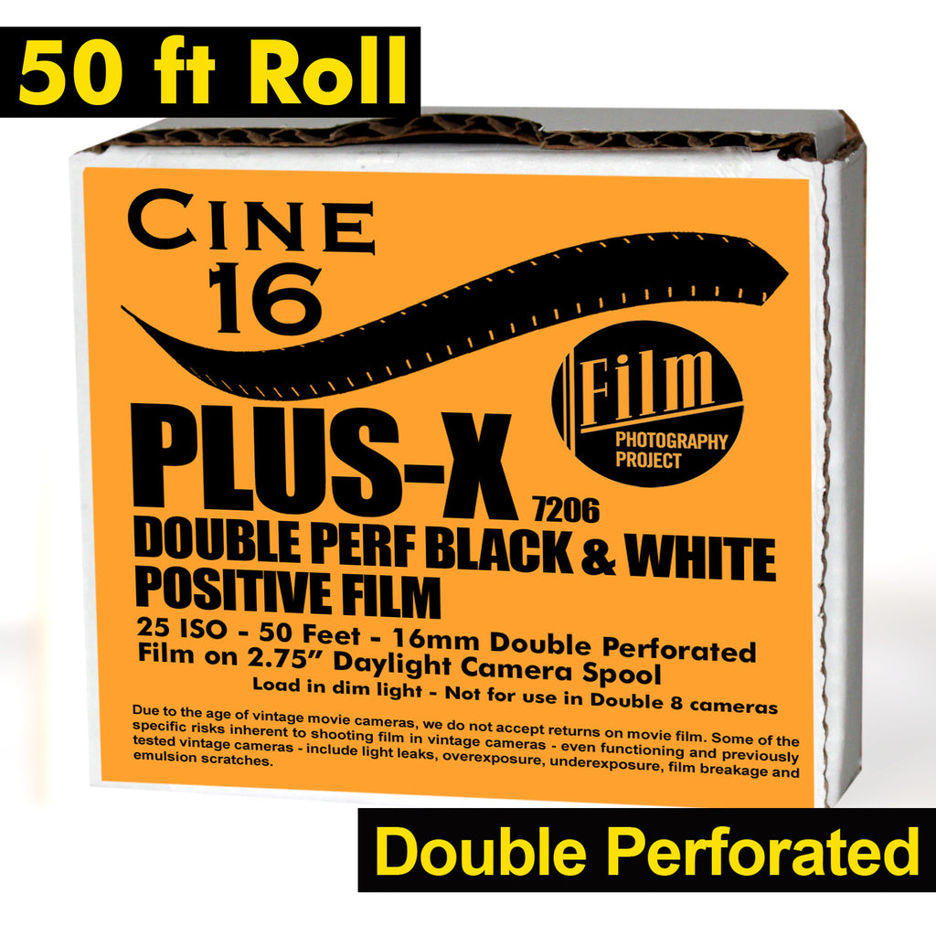16mm Film - 50' Double Perf - PLUS-X BW Reversal 50 iso - 50 ft – Film ...